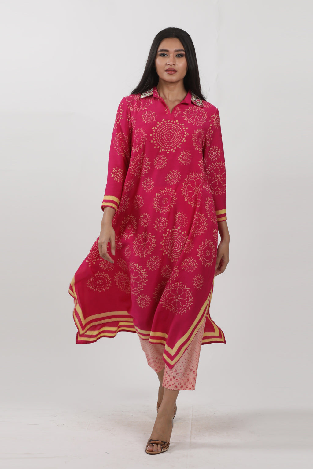 Pink Block Printed Tunic – krishnamehtas
